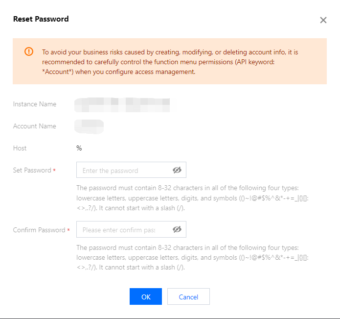 Resetting Account Password