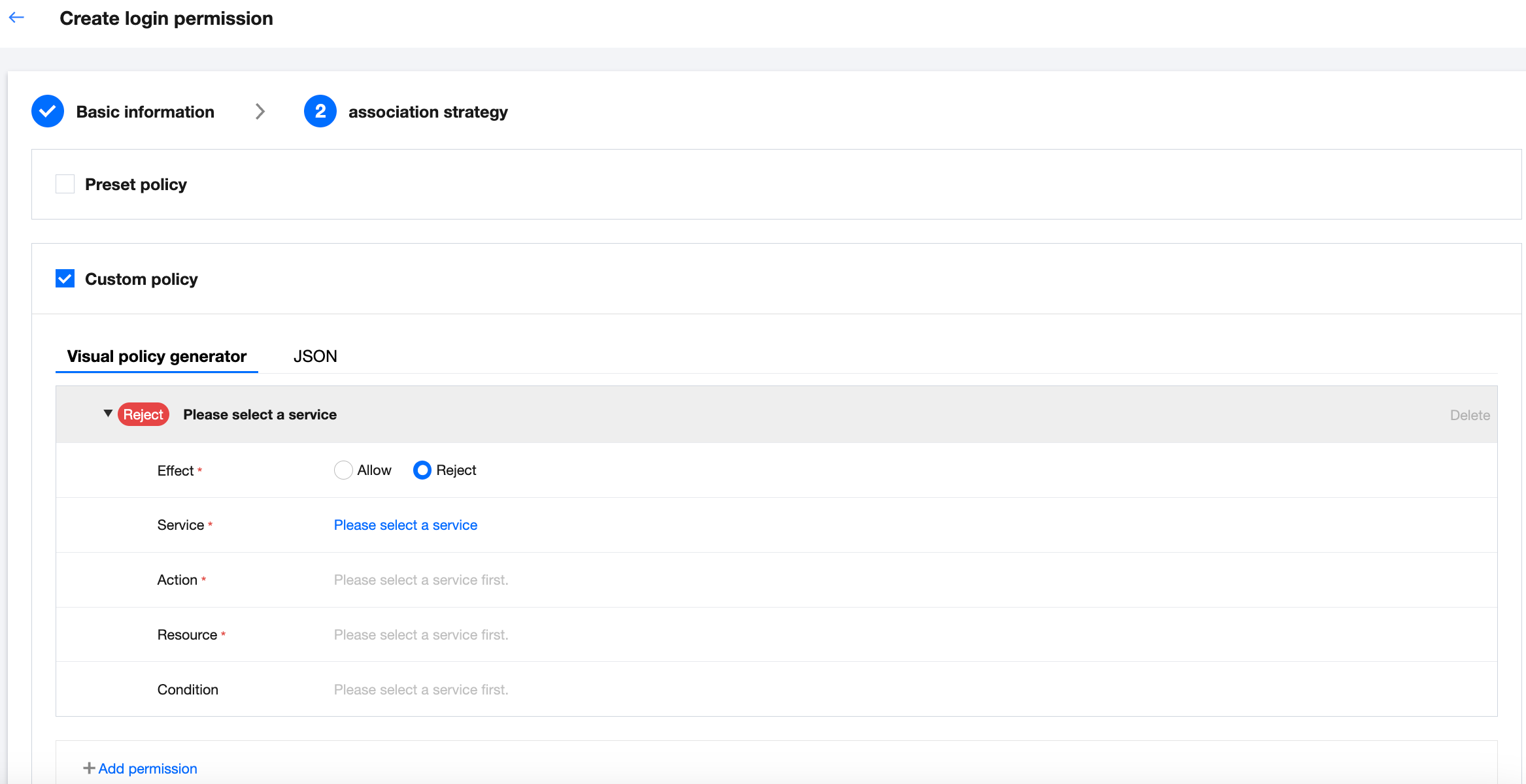 Creating Member Login Permission