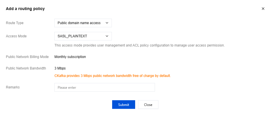 Configuring Public Network Access