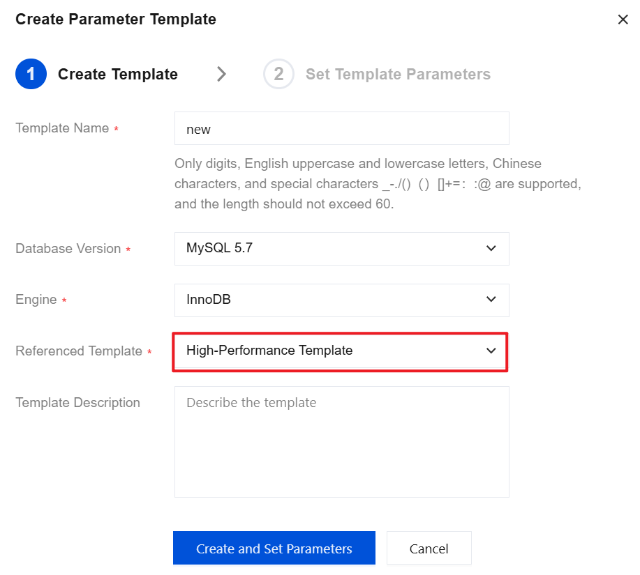 Parameter Template and Instance Purchase Process Optimization