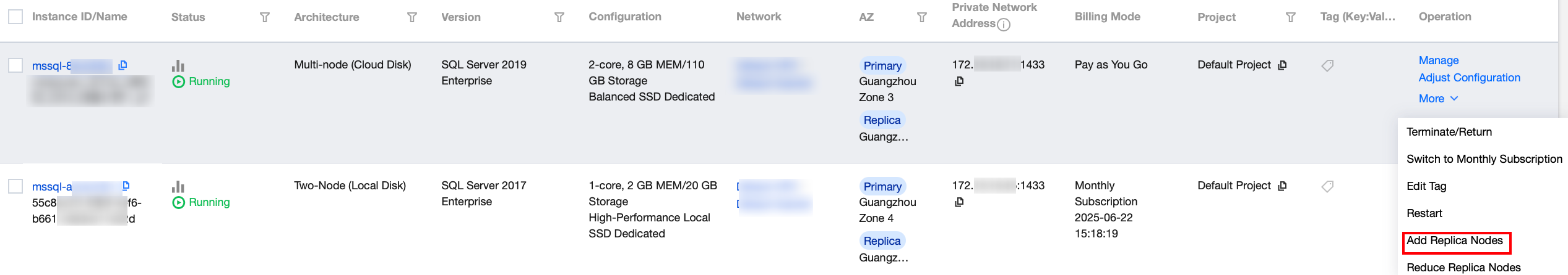 Adjusting the Number of Replica Nodes