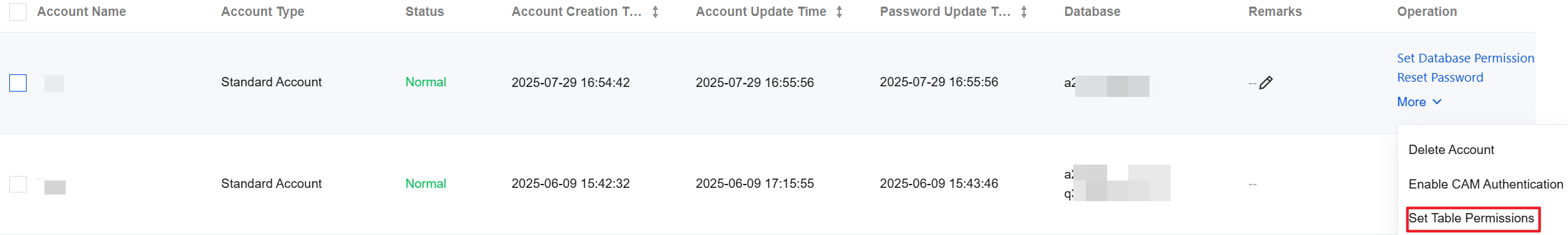 Modifying Account Permissions