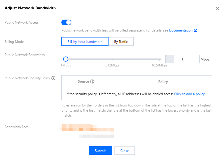 Configuring Public Network Access